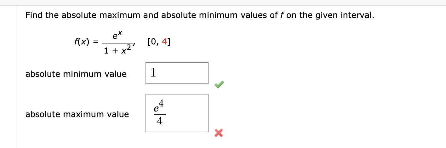 Solved Find the absolute maximum and absolute minimum values | Chegg.com