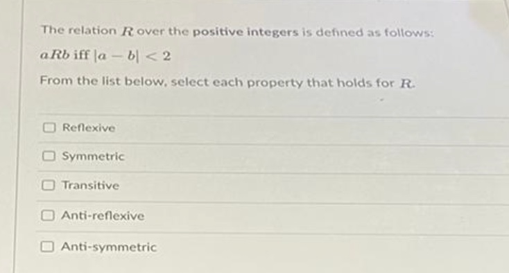 Solved The relation R over the positive integers is defined | Chegg.com