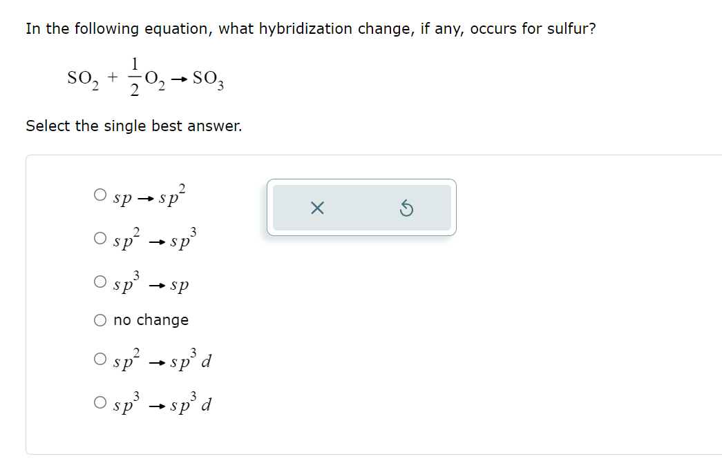 Solved In the following equation, what hybridization change, | Chegg.com