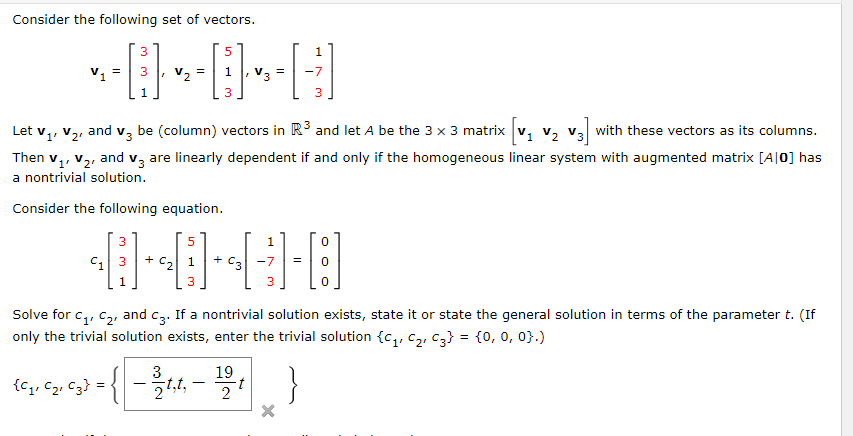 Solved Consider the following set of vectors. | Chegg.com