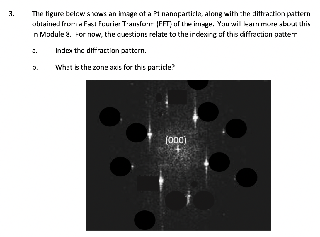 Solved The figure below shows an image of a Pt nanoparticle, | Chegg.com