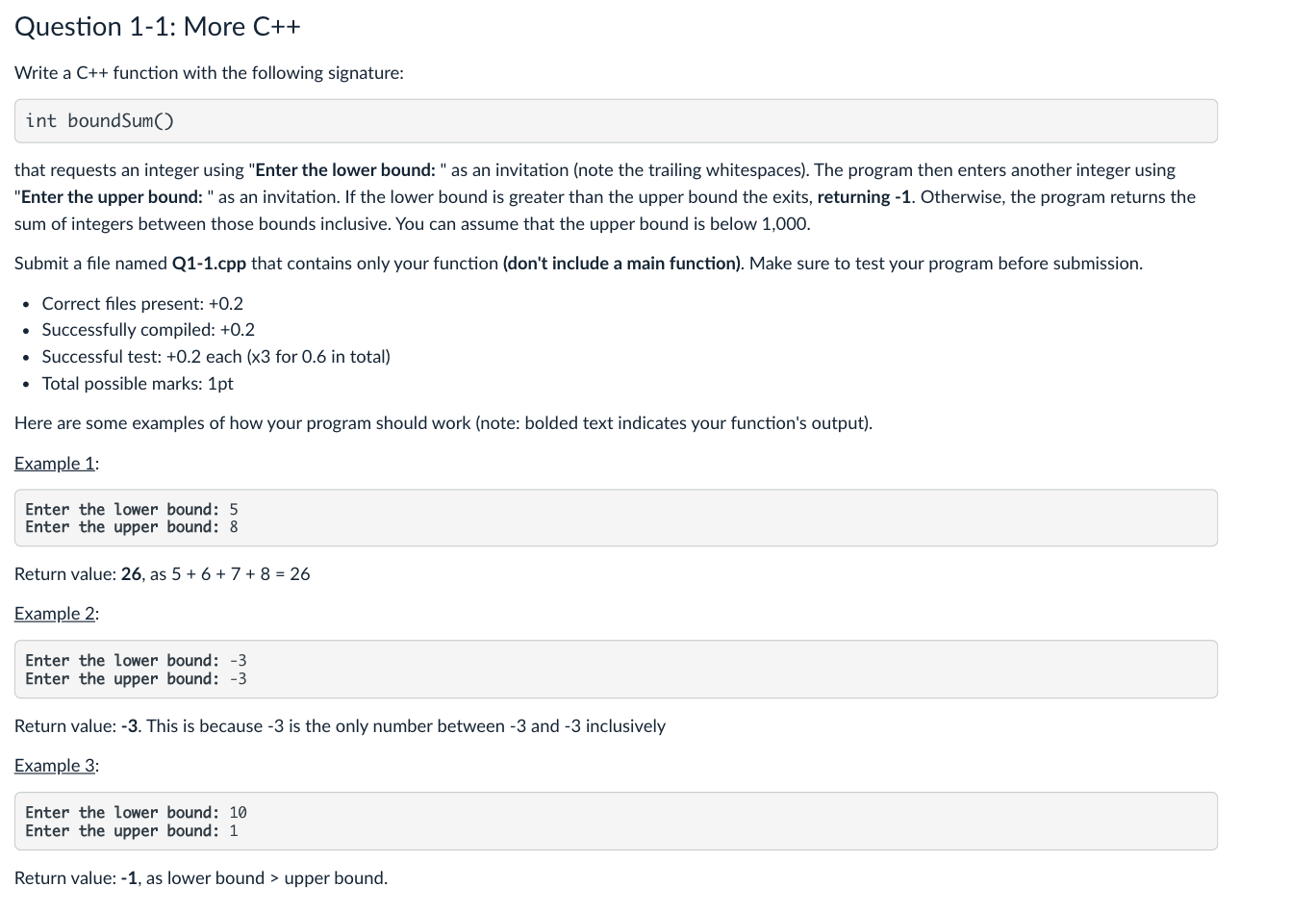Solved Question 1-1: More C++ Write a C++ function with the | Chegg.com