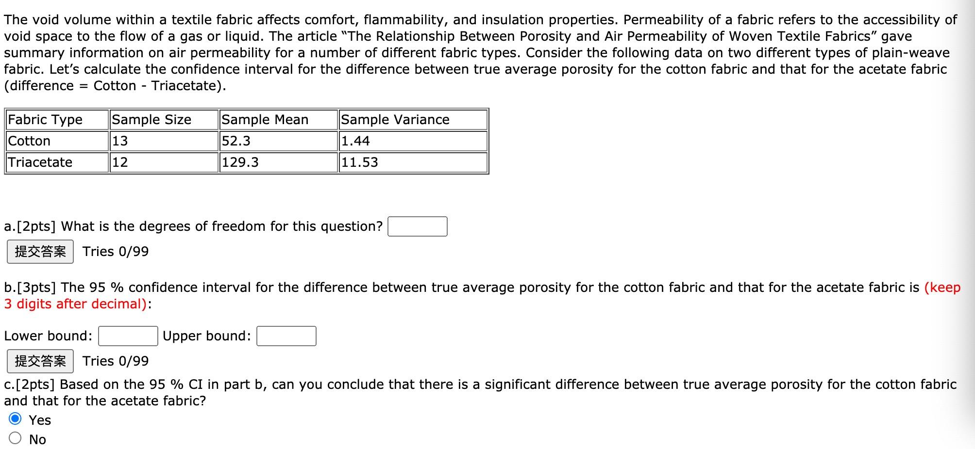 Solved The void volume within a textile fabric affects | Chegg.com