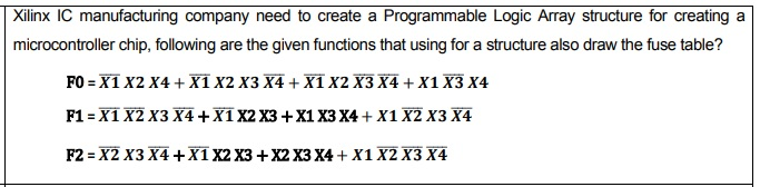 Solved Xilinx IC manufacturing company need to create a | Chegg.com