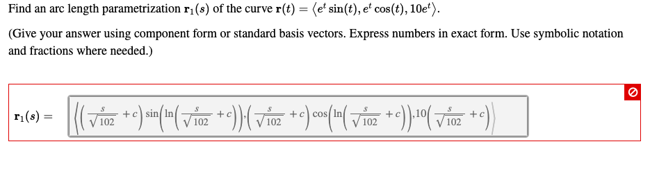 Solved Find An Arc Length Parametrization Rı S Of The Curve
