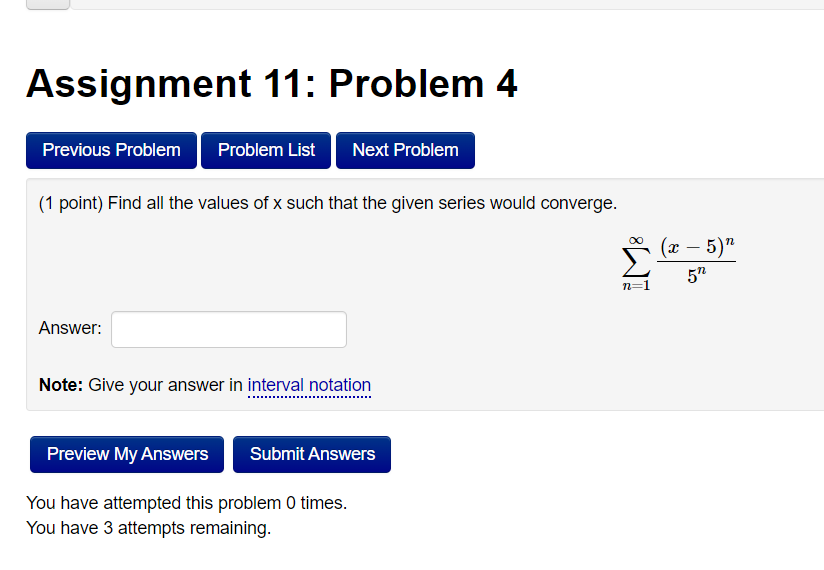 Solved Assignment 11: Problem 4 Previous Problem Problem | Chegg.com Solved Assignment 11: Problem 4 Previous Problem Problem | Chegg.com