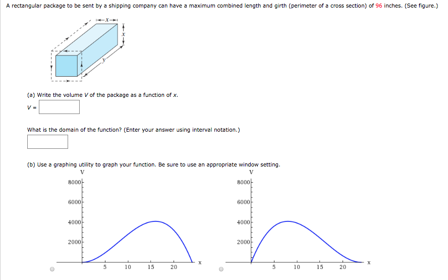 Solved A rectangular package to be sent by a shipping | Chegg.com