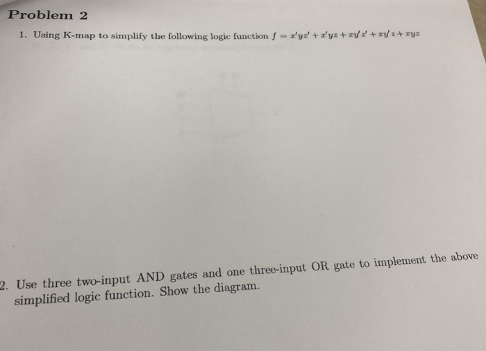 Solved Problem 2 1. Using K-map to simplify the following | Chegg.com