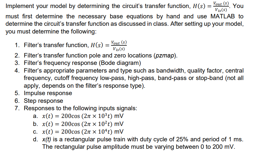 Solved Use MATLAB to solve your equations and answer each | Chegg.com