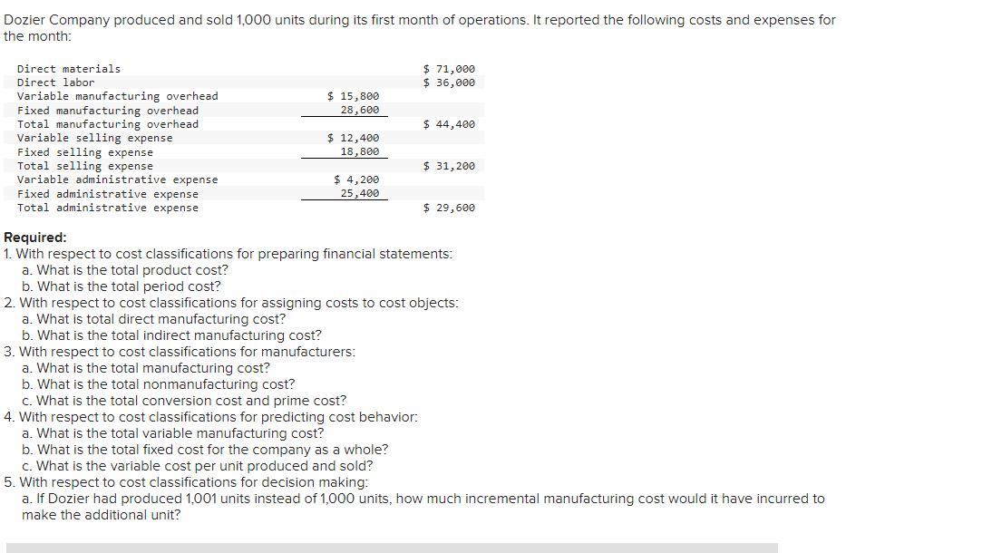 Solved 3. With respect to cost classifications for | Chegg.com