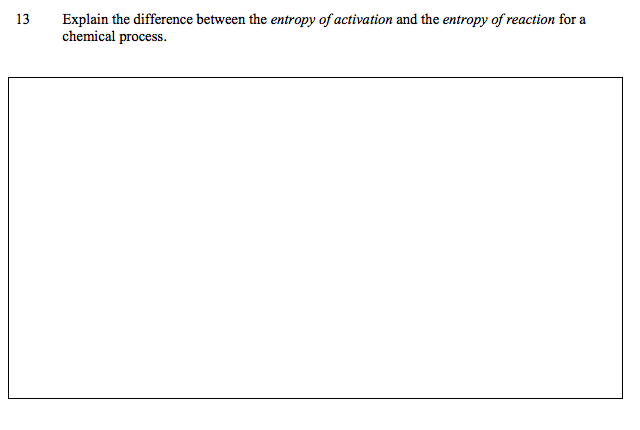 Solved 13 Explain the difference between the entropy of | Chegg.com