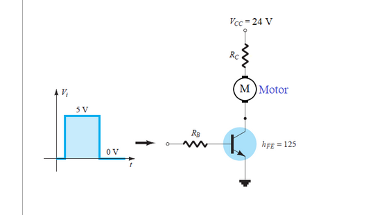 Design the following BJT switch circuit if the motor, | Chegg.com