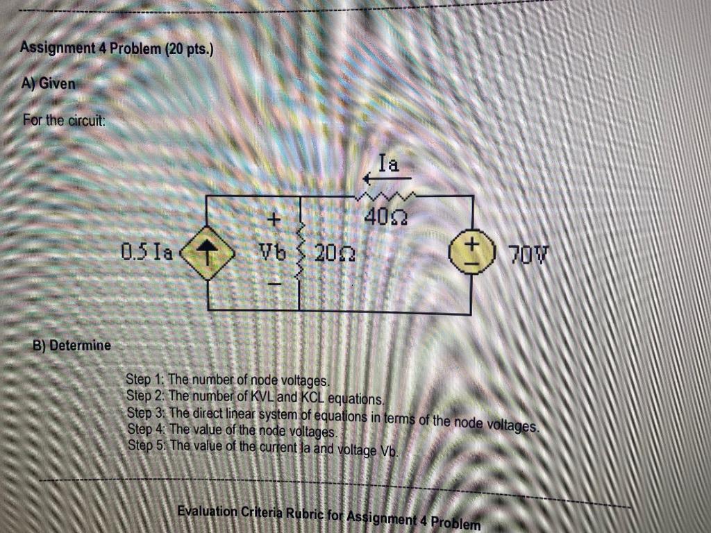Solved Assignment 4 Problem (20 pts.) A) Given For the | Chegg.com