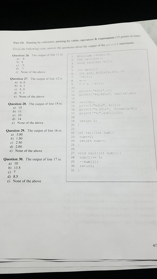 Solved Part 1. Passing by reference, passing by value, | Chegg.com