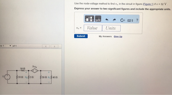Solved Use The Node Voltage Method To Find V O In The Chegg