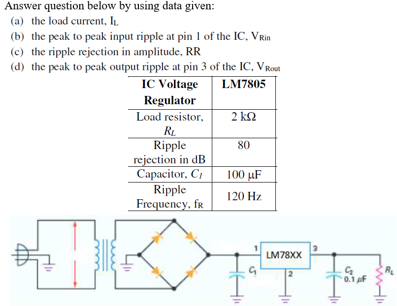 Solved Diagram below shows an IC voltage regulator circuit | Chegg.com