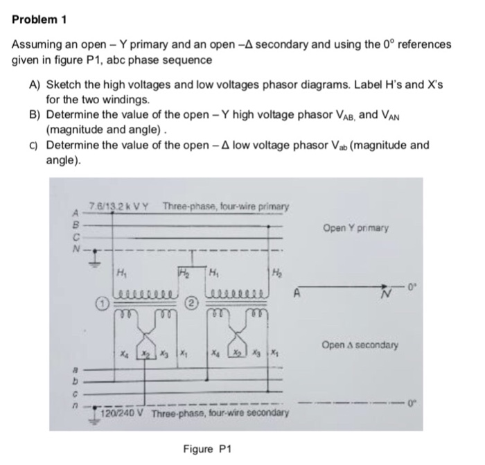 Solved Problem 1 Assuming an open Y primary and an open -A | Chegg.com