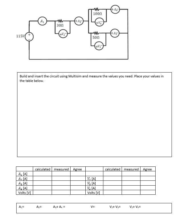 Solved Using Multisim to connect the circuit shown in each | Chegg.com