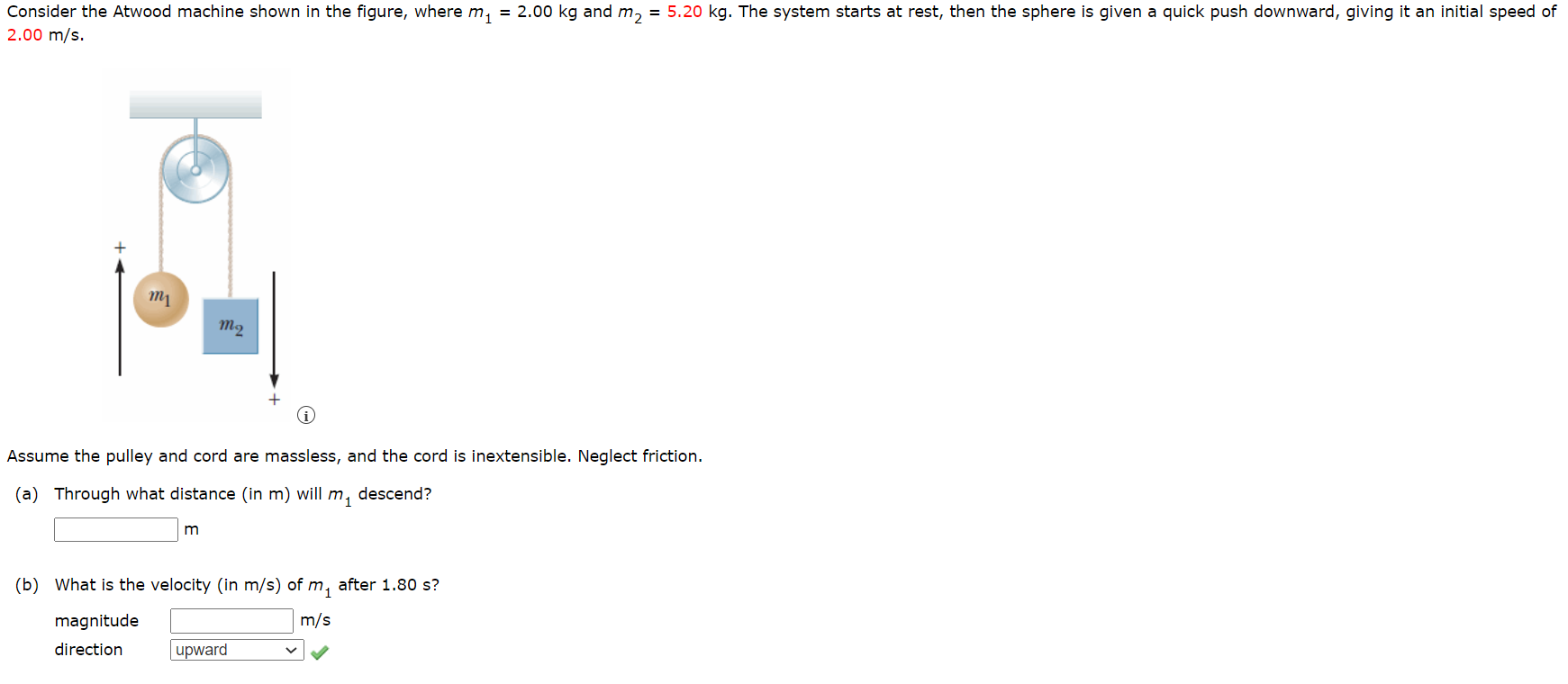 Solved Consider the Atwood machine shown in the figure, | Chegg.com