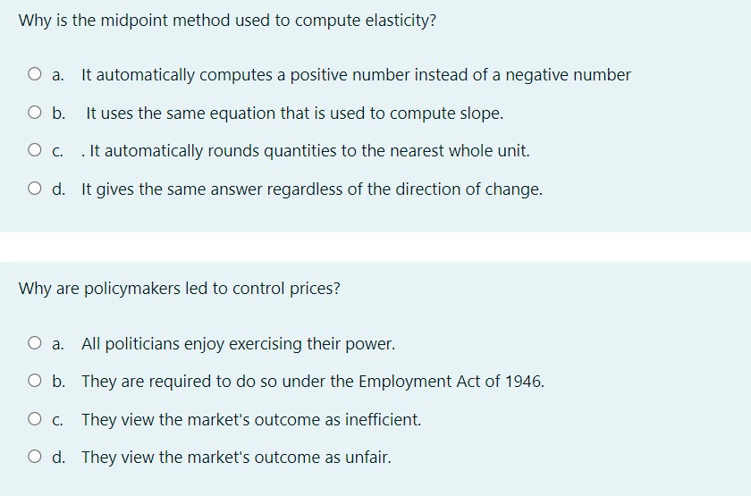 Solved Why is the midpoint method used to compute | Chegg.com