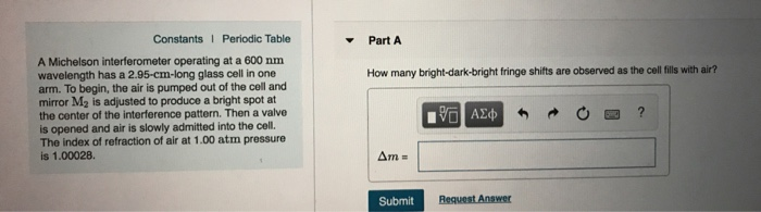 Solved Constants Periodic Table Part A A Michelson | Chegg.com