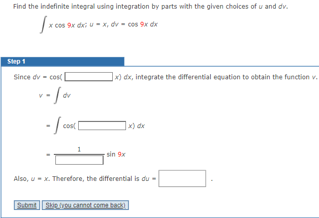 Solved Find the indefinite integral using integration by | Chegg.com
