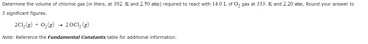 Solved Determine the volume of chlorine gas (in liters, at | Chegg.com