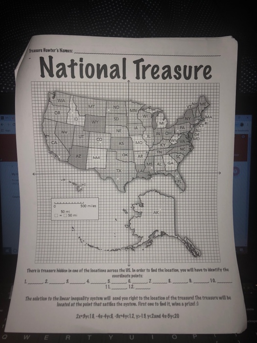 Trasure Hunter's Names: National Treasure NH ME OR SD | Chegg.com