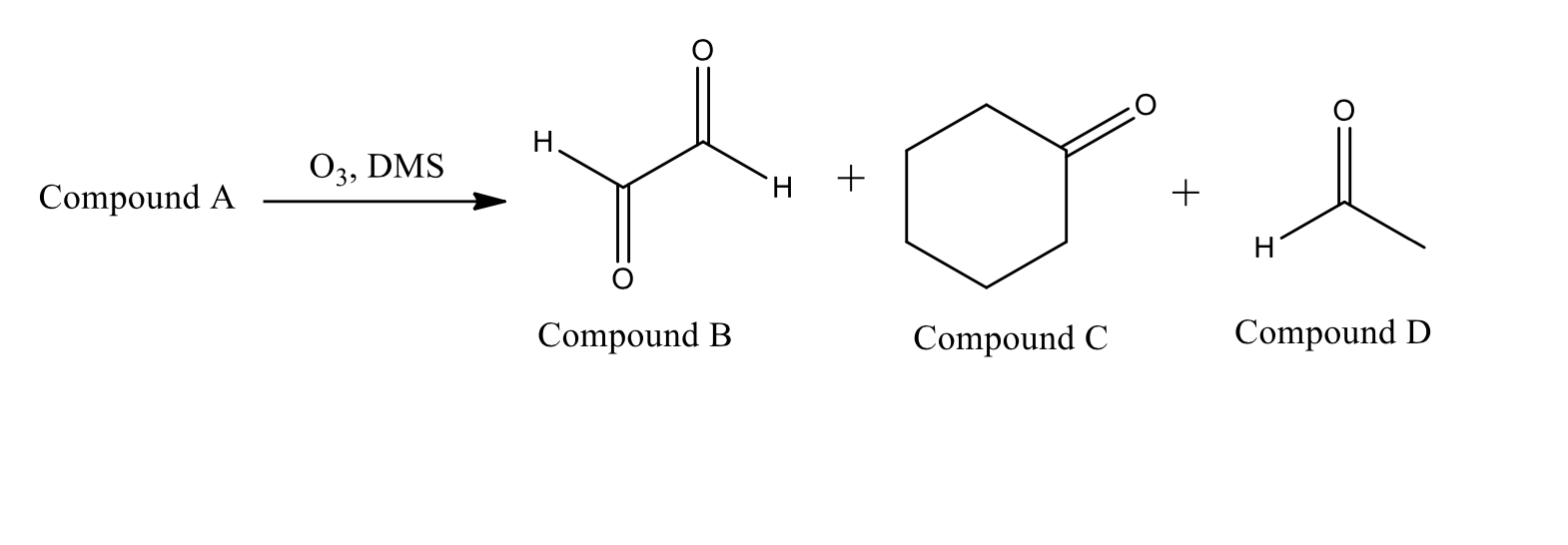 Solved Compound A is treated with O3 followed with DMS to | Chegg.com