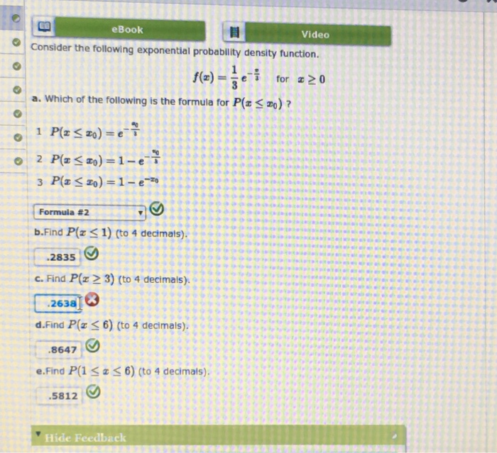 Solved eBook Video Consider the following exponential | Chegg.com
