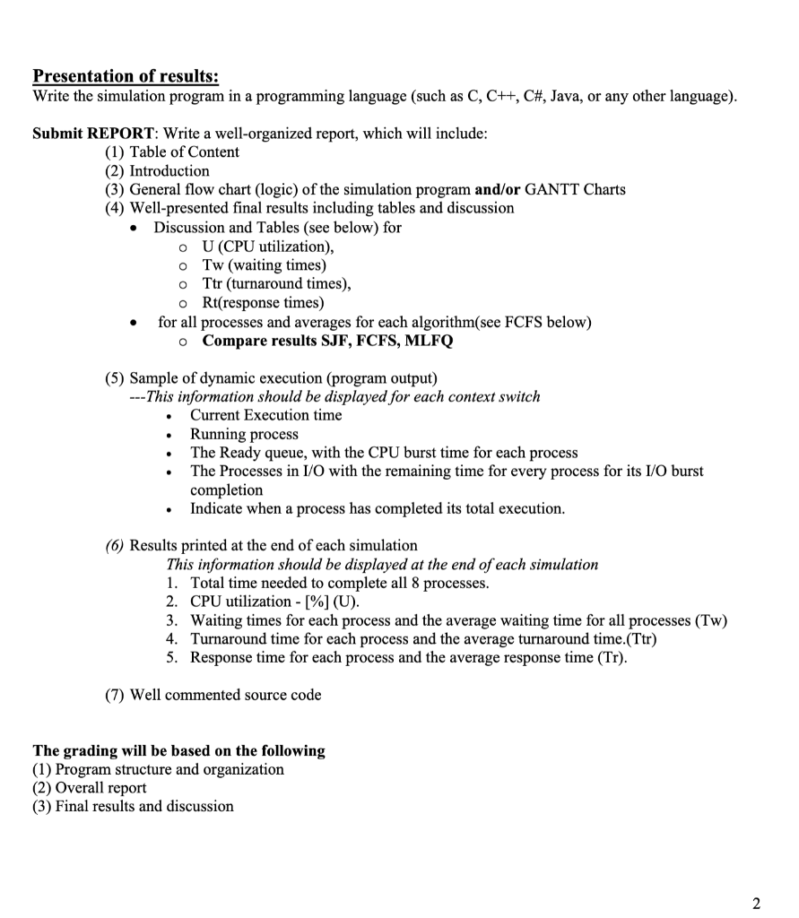 COP 4610 - Programming Assignment CPU Scheduler | Chegg.com
