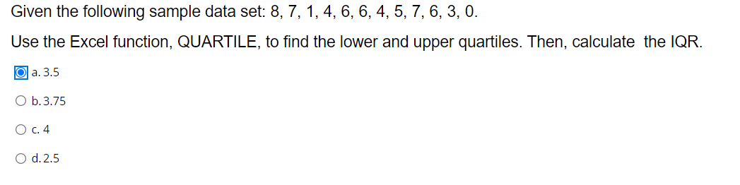 Solved Given the following sample data set: 8, 7, 1, 4, 6, | Chegg.com