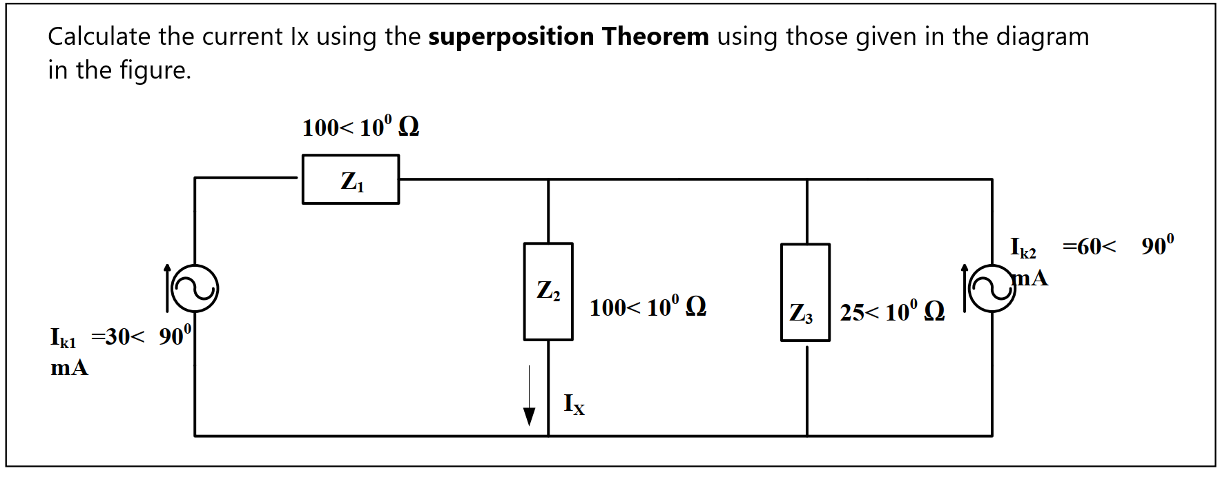 Solved Calculate the current Ix using the superposition | Chegg.com