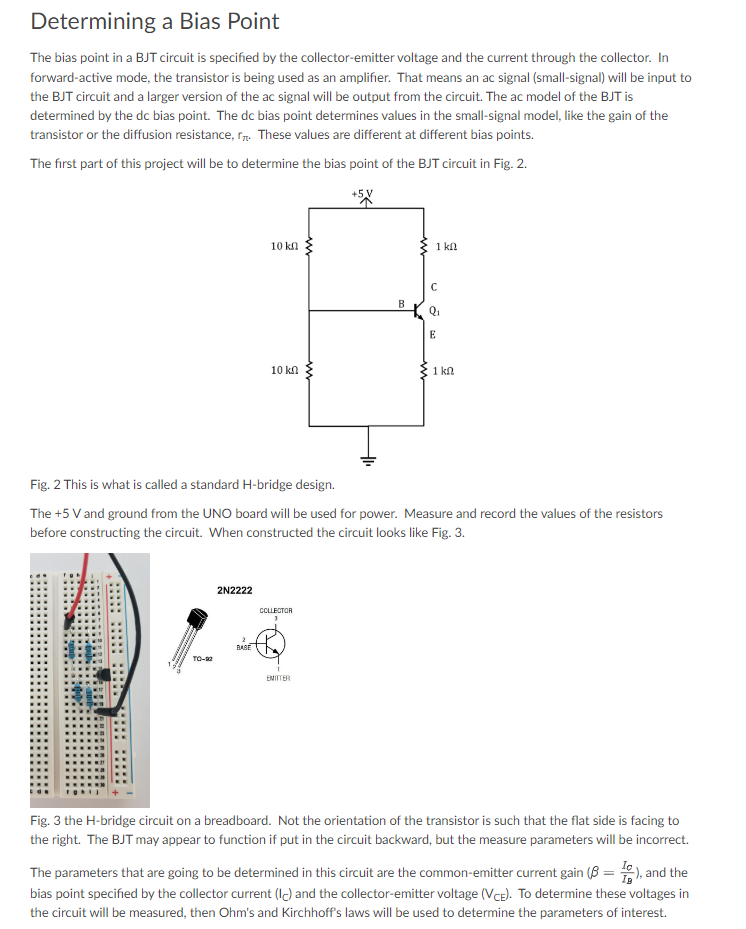 Solved Determining a Bias Point The bias point in a BJT | Chegg.com