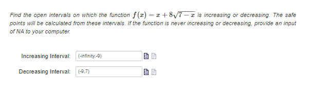 Solved Find the open intervals on which the function | Chegg.com