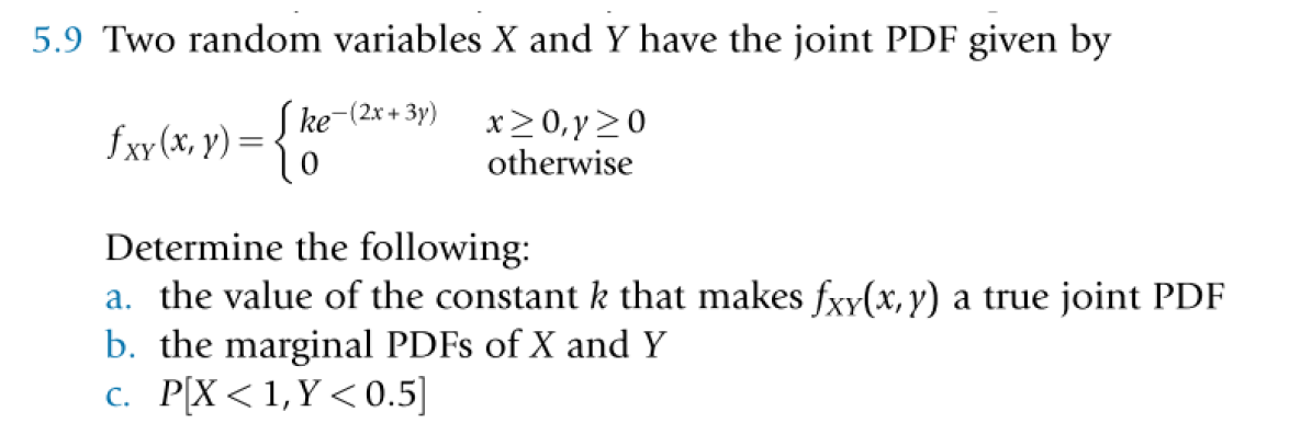 Solved 5.9 Two random variables X and Y have the joint PDF | Chegg.com
