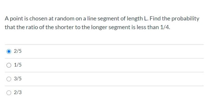Solved A point is chosen at random on a line segment of | Chegg.com