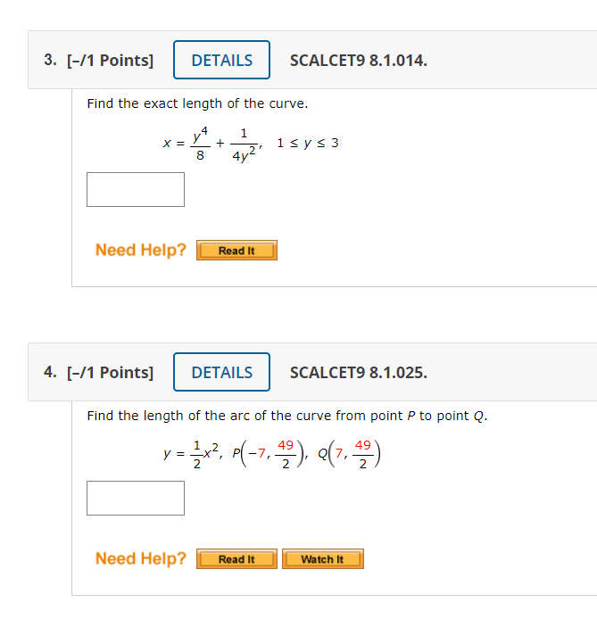 Solved -/1 Points] SCALCET9 8.1.014. Find the exact length | Chegg.com