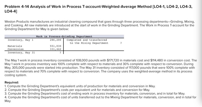 Solved Problem 4-14 Analysis of Work in Process | Chegg.com