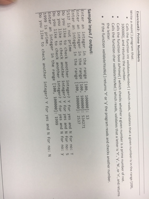 Solved Exercise#2: Prime Numbers Write a main() program | Chegg.com