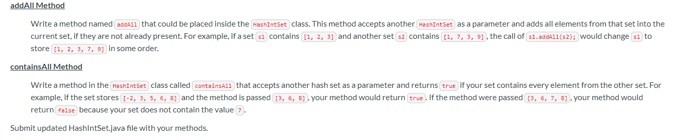 Solved Below is HashIntSet.java. // Implements a set of | Chegg.com
