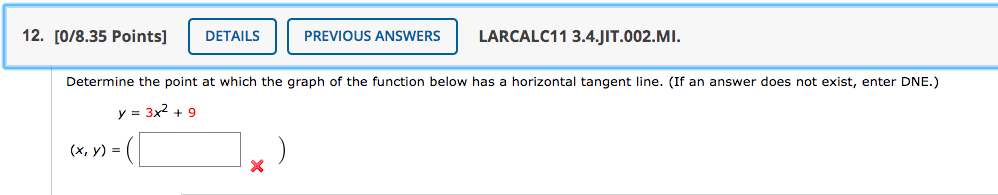 Solved 12. [0/8.35 Points] DETAILS PREVIOUS ANSWERS | Chegg.com