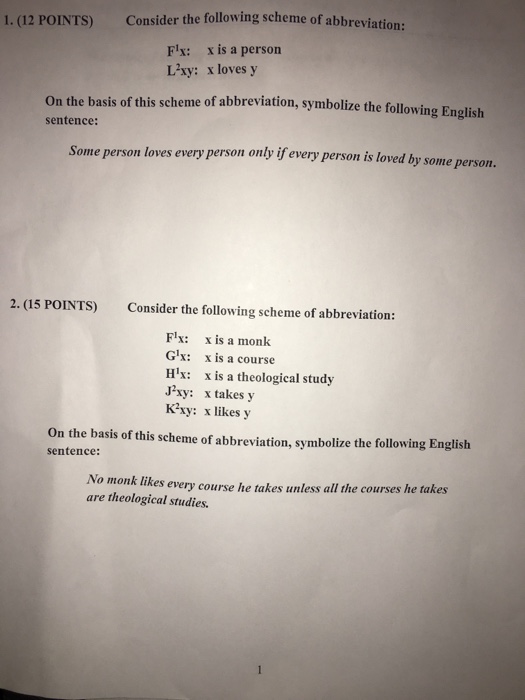 Solved 1. (12 POINTS) Consider the following scheme of | Chegg.com