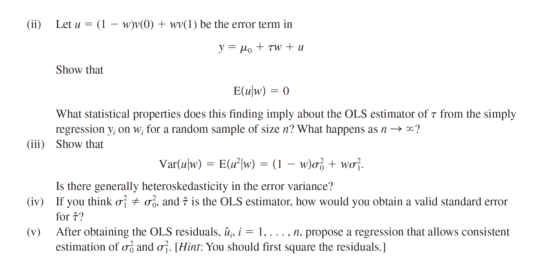 Solved 9 Consider the potential outcomes framework, where w | Chegg.com