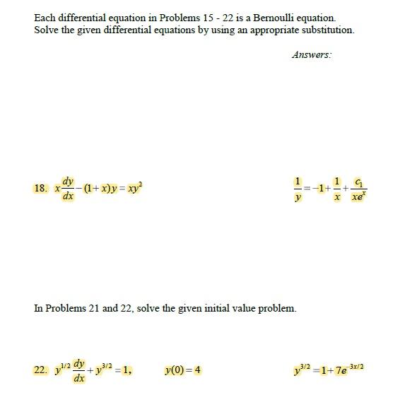 Solved Each differential equation in Problems 15-22 is a | Chegg.com