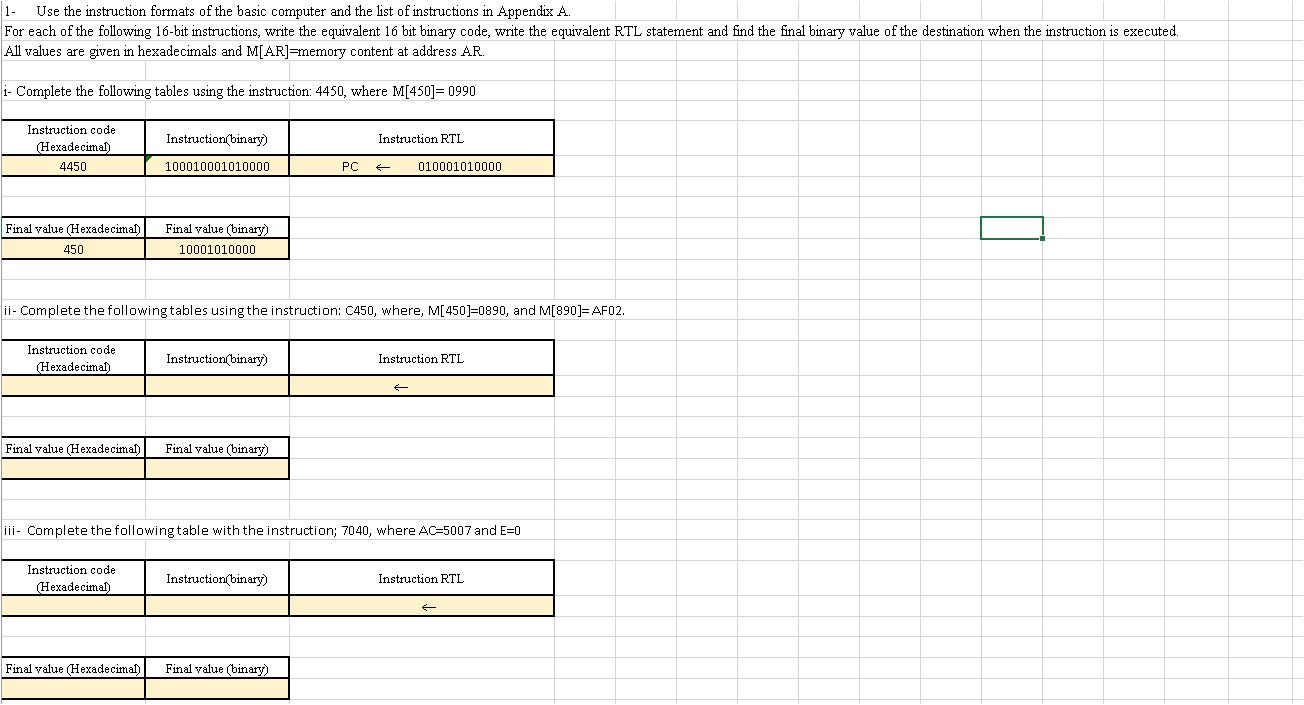 Use the instruction formats of the basic computer and | Chegg.com