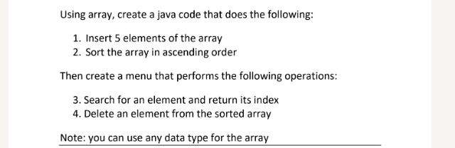 Solved Using array 10 element (the search and delete in | Chegg.com