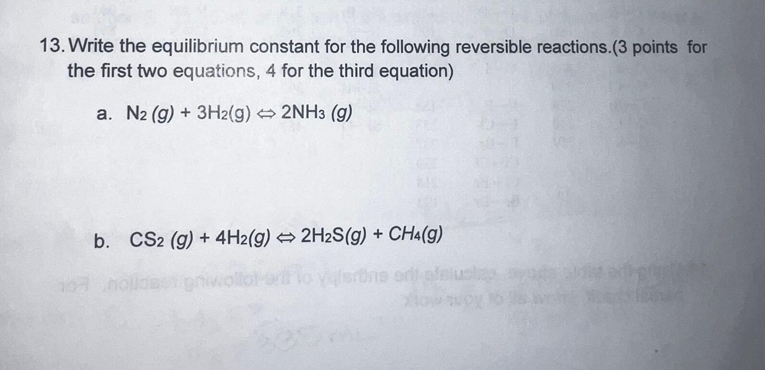 Solved 2. For the following reactions, write the balanced | Chegg.com