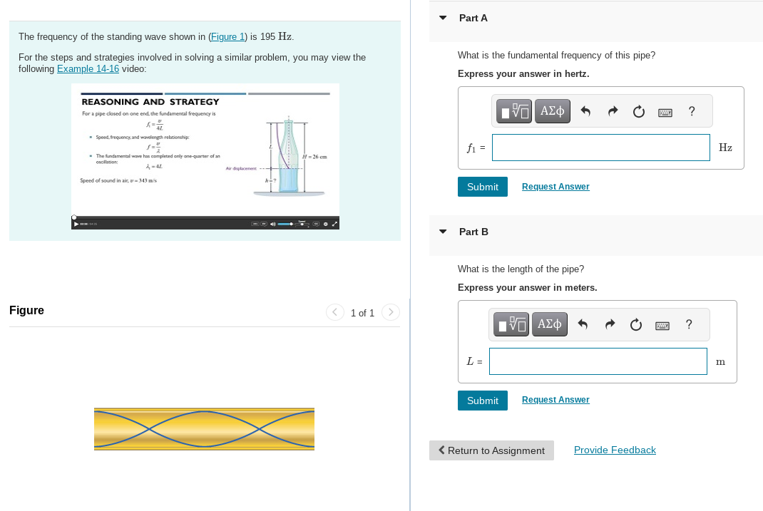 Solved Part AThe frequency of the standing wave shown in | Chegg.com