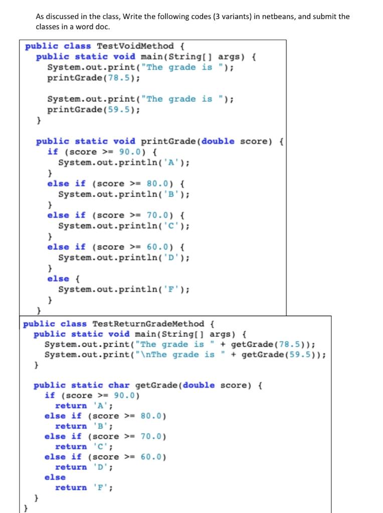 Solved As discussed in the class, Write the following codes | Chegg.com
